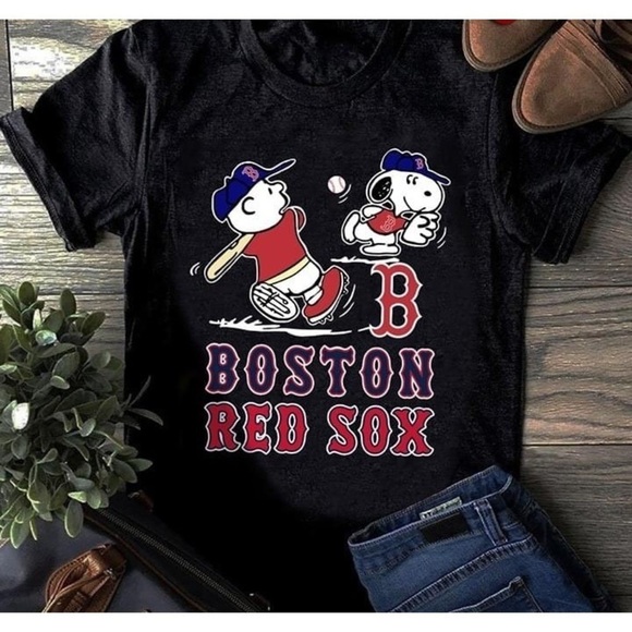 Shirts | Peanuts Charlie Brown And Snoopy Playing Baseball Boston Red ...